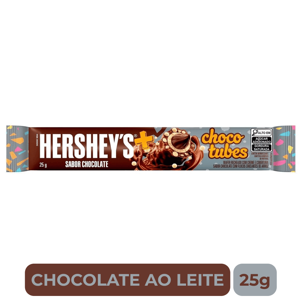 Chocolate Choco Tubes ao Leite Hershey's 25g | Comercial Ribeião